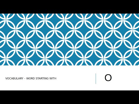 Vocabulary: Target GRE : Words Starting with O