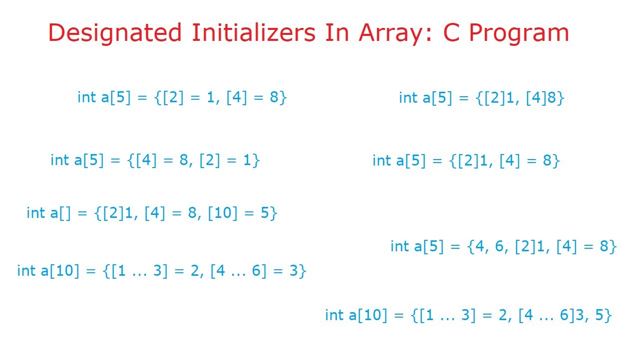 Designated Initializers In Array: C Program
