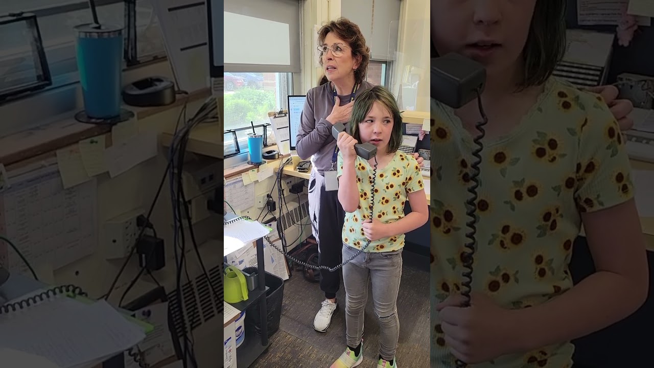 my last day of elementary school announcements on the pa system.