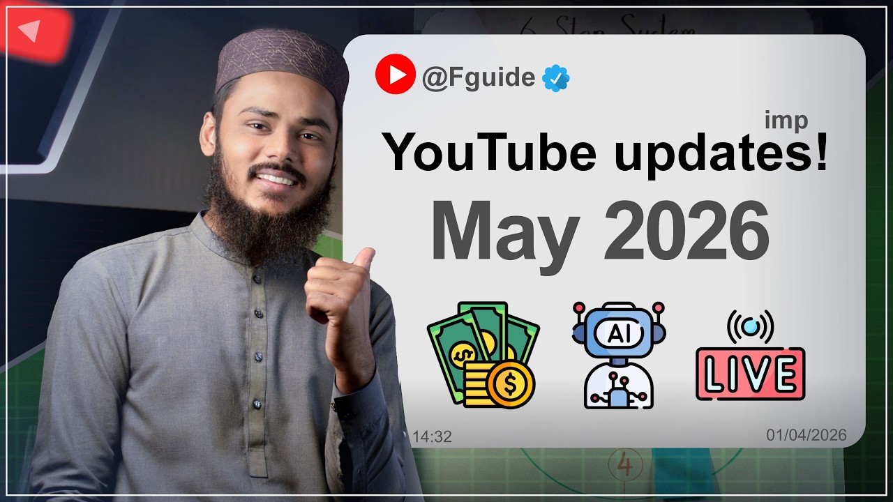Latest Youtube Updates May 2026 | Live Stream, AI & Monetization Updates | F Guide