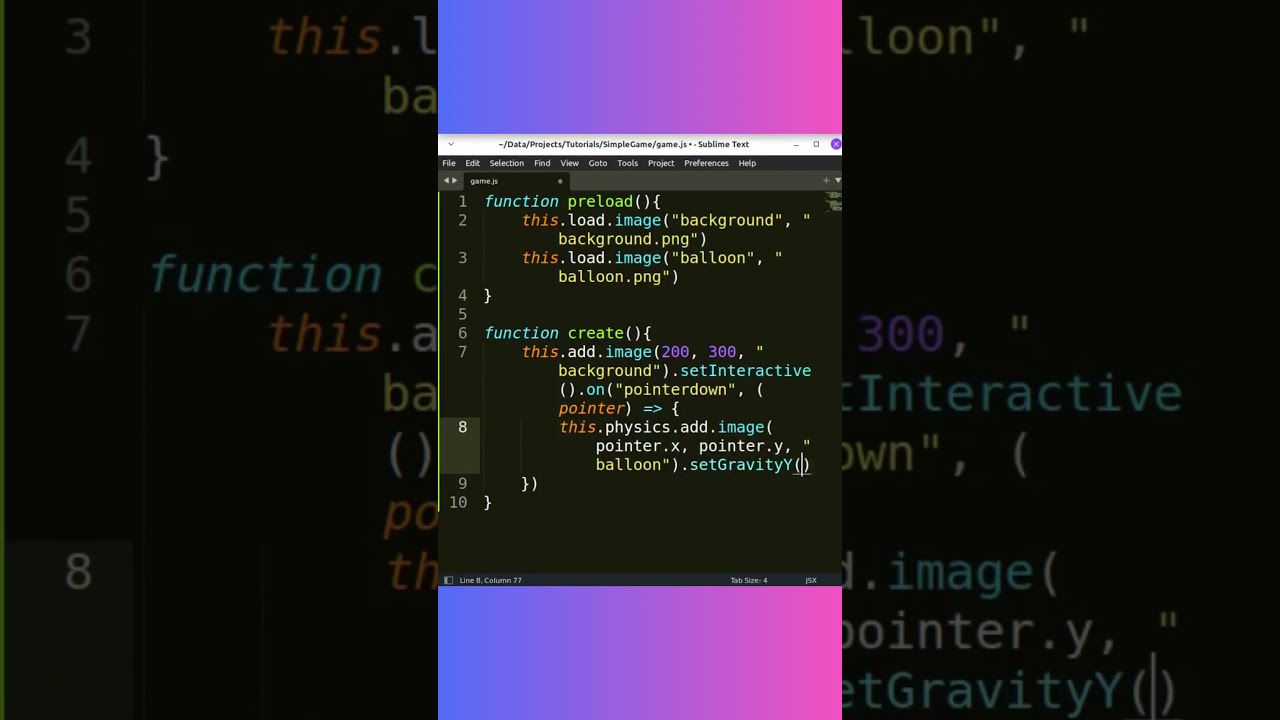 Programming a JavaScript Game in 1 minute using Phaser || Speed Coding
