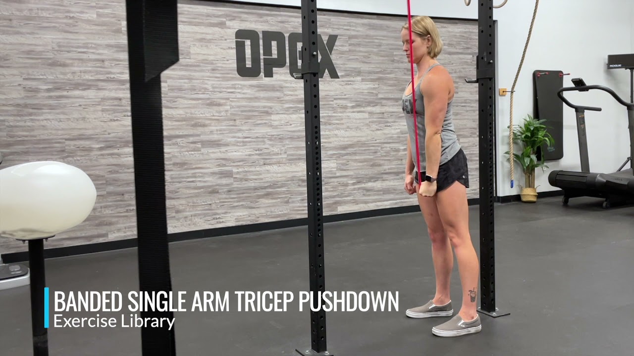 Banded Single Arm Tricep Pushdown