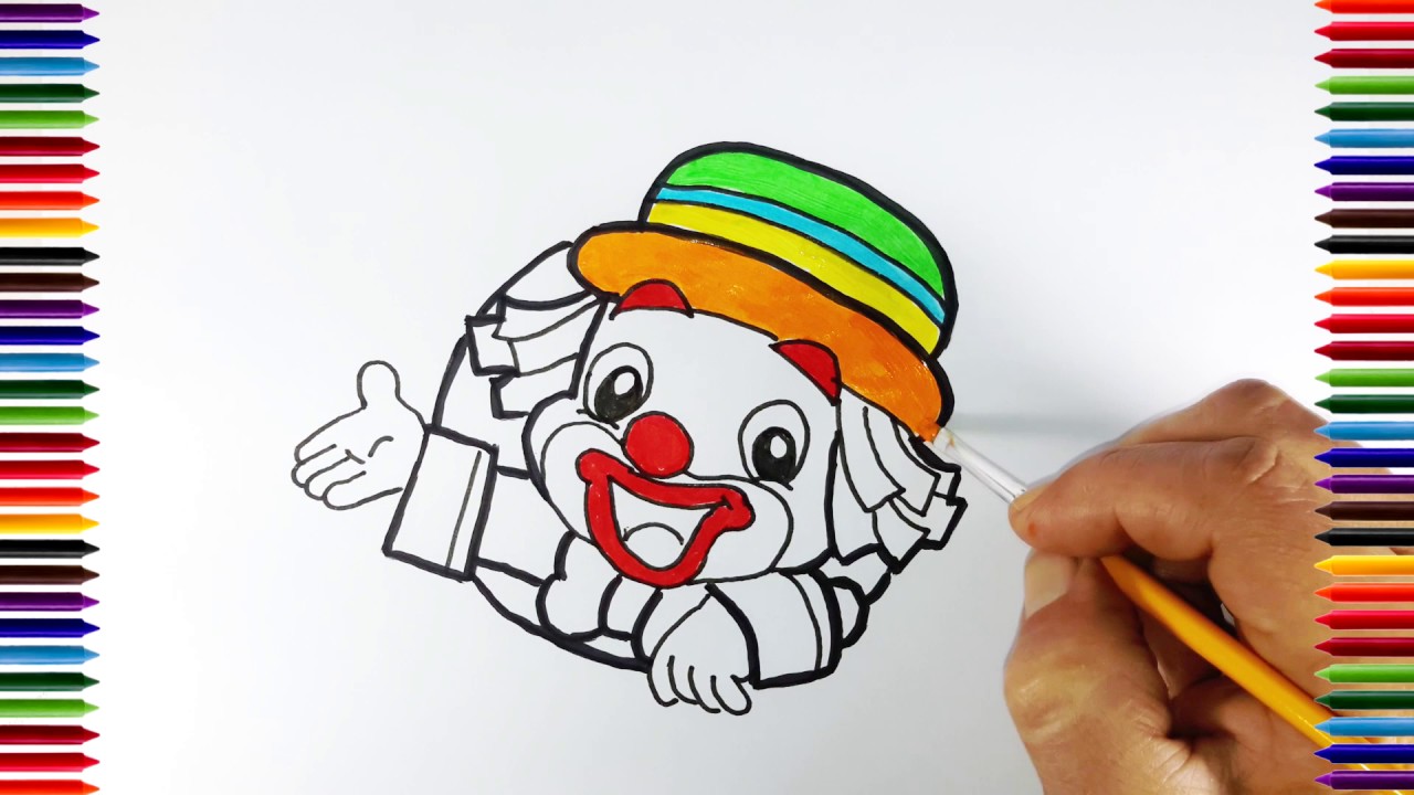 Aprendiendo a dibujar y colorear un Payaso ARCOIRIS | Animaciones y Dibujos para Niños
