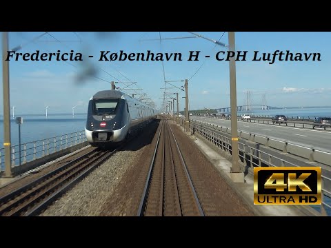 Führerstandsmitfahrt Dänemark 4K: Fredericia - København H - CPH Lufthavn over Køge Nord med LYN 50