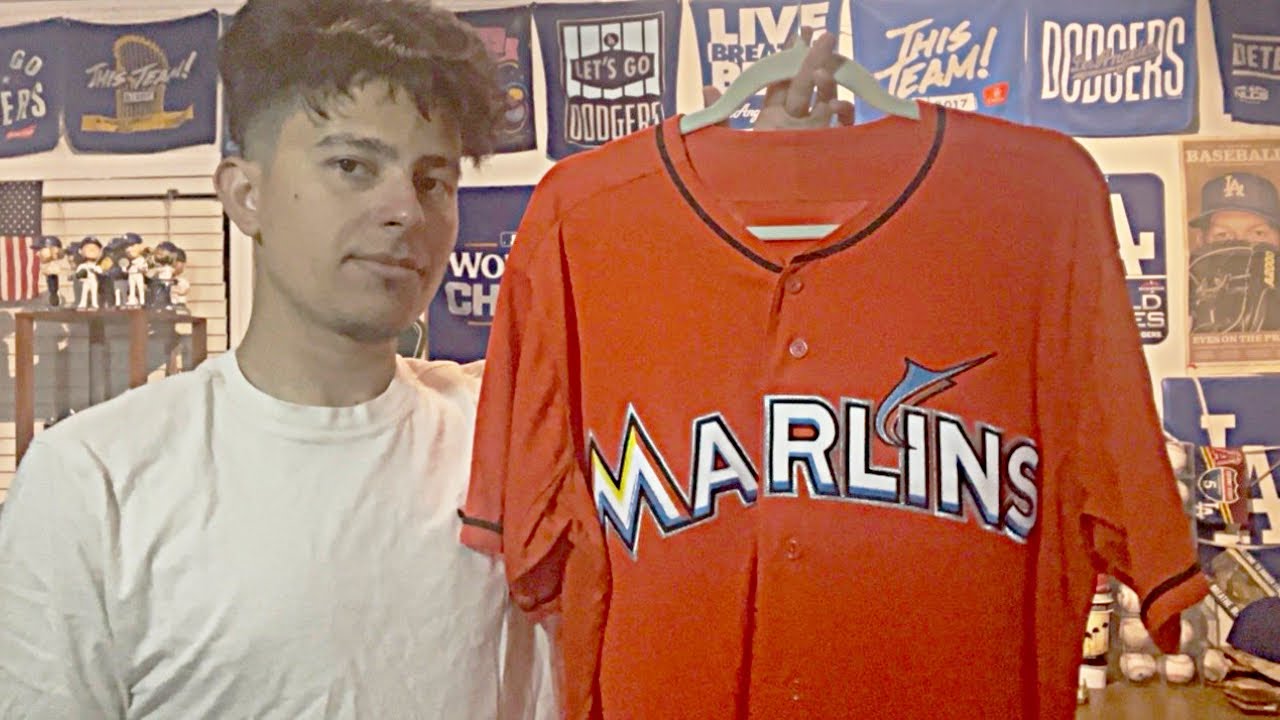 Reviewing authentic Miami Marlins Orange alternate jersey
