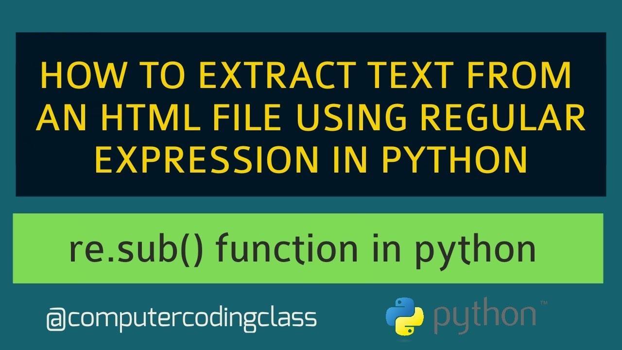 How To Extract Text From HTML File Using Python | Python Regular Expression Example | Python Regex