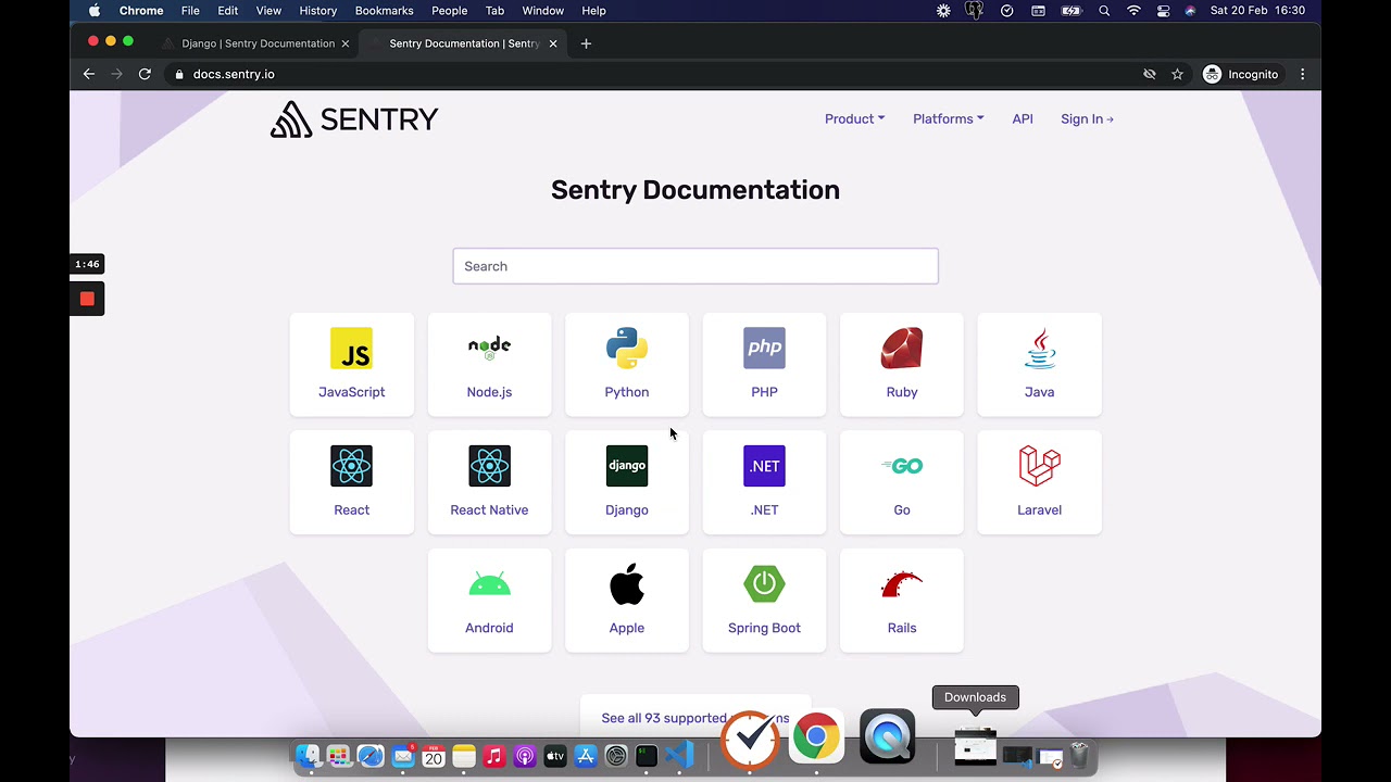 Sentry setup with Django