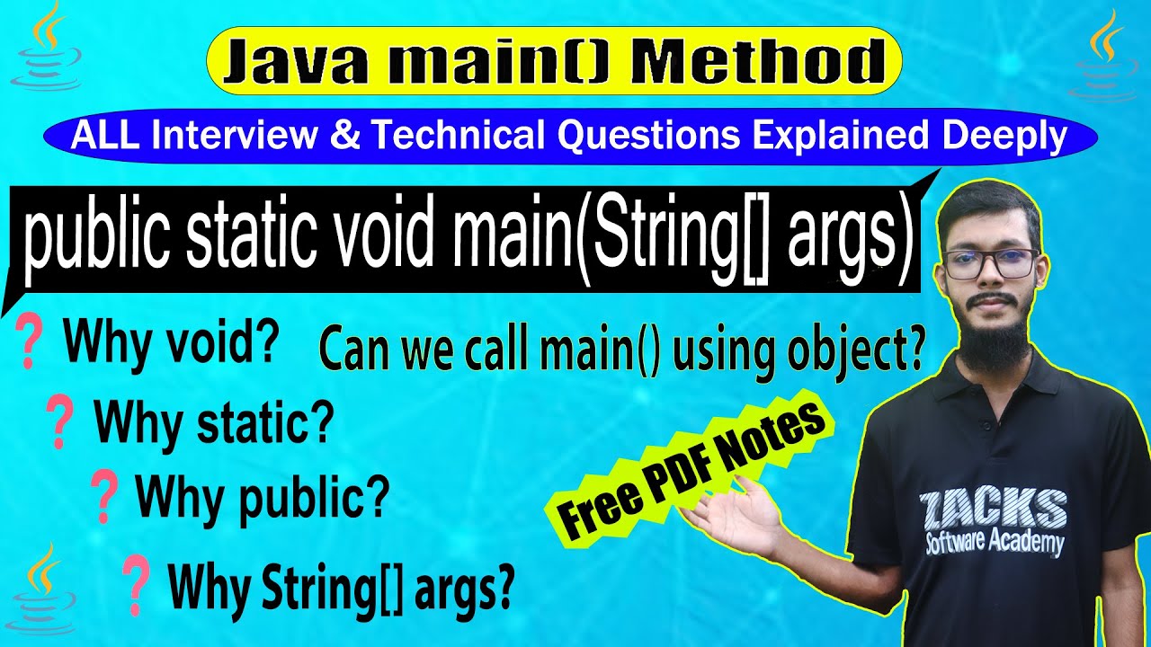 Why public static void main(String[] args)? | Java Interview Question Explained in Depth