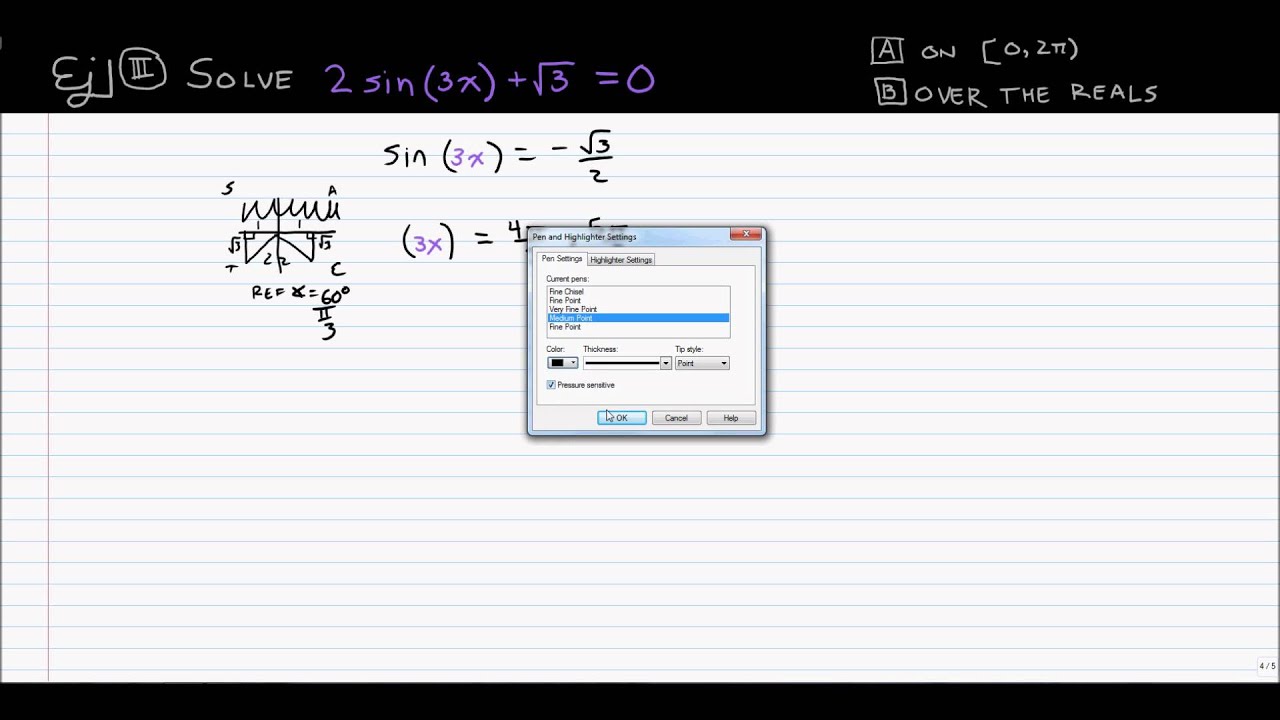 Calculus AB Term 1 Standards Quiz #4. Trig Equations