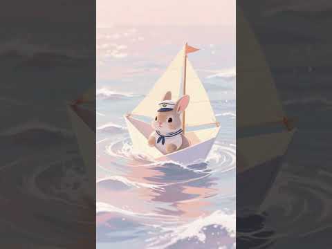 496.a baby Rabbit wearing a tiny sailor hat#cute #animals #animation #wallpapere #adorable #cartoon