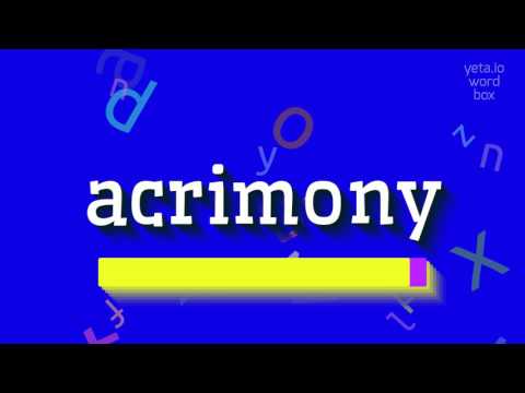ACRIMONY - HOW TO PRONOUNCE ACRIMONY? #acrimony
