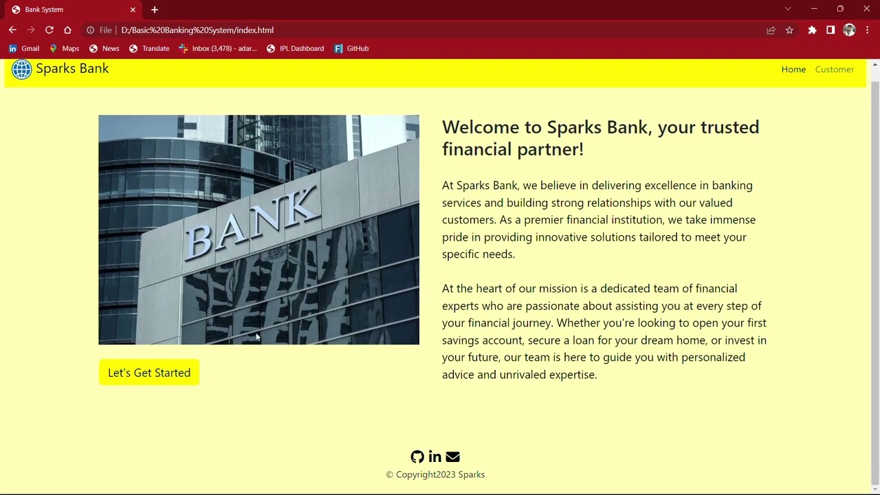 Sparks Basic Banking System using css, js, html and mongoDB