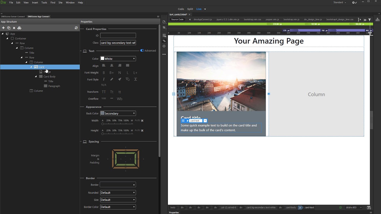 Using Bootstrap 4 Cards Version 2