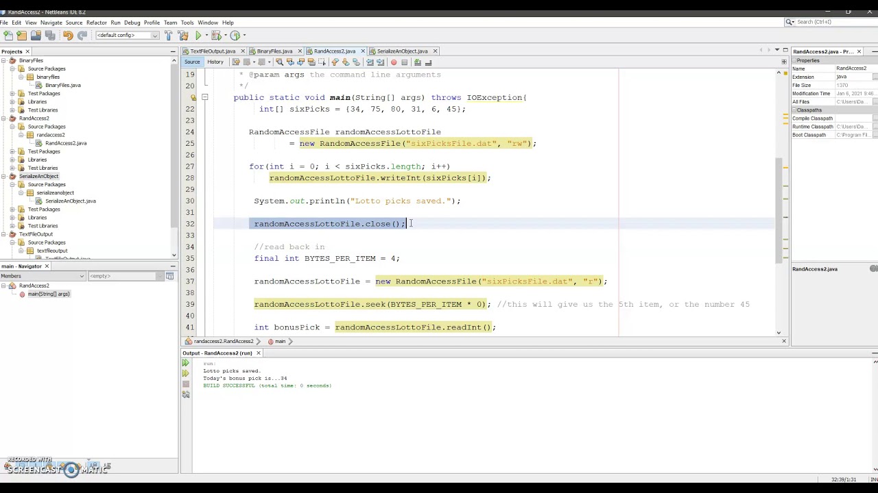 Random Access File IO