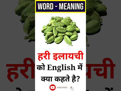 हरी इलायची को इंग्लिश में क्या कहते हैं #shorts #wordmeaning #shortvideo #learnenglish #vocabulary