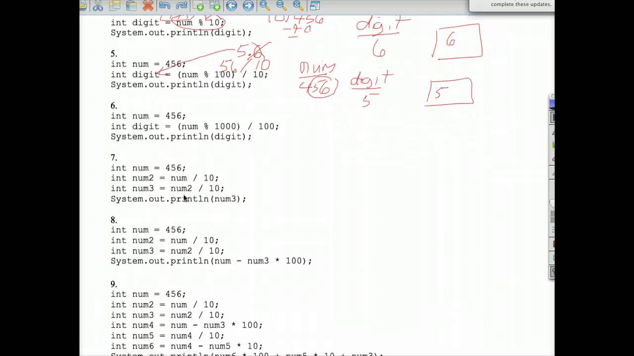 Java Parsing Integers Worksheet 1