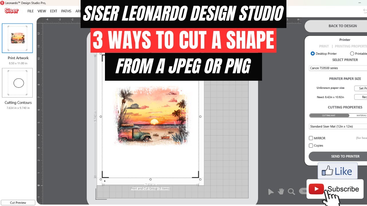 Siser Leonardo Design Studio  3 Ways to Cut a Shape from a JPEG or PNG Image