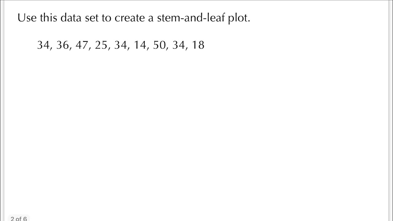 Creating a Stem-and-Leaf Plot | Quiet Practice