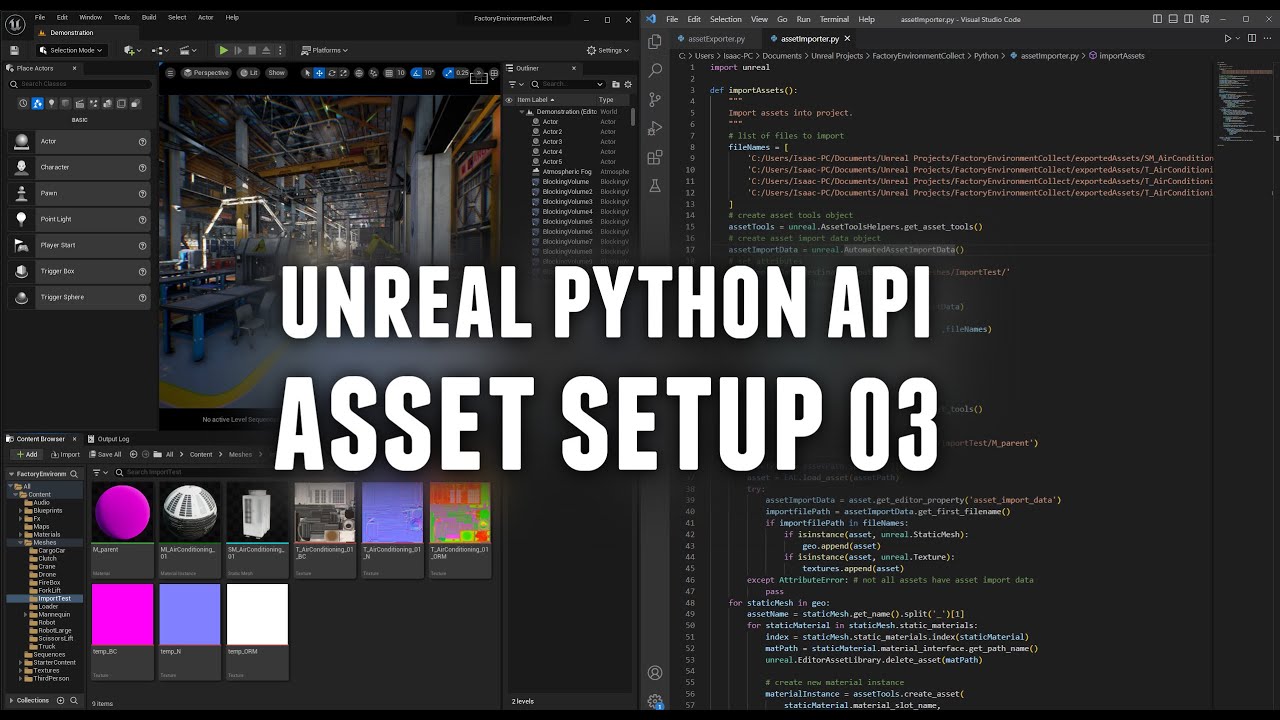 Unreal Python API - Asset Setup 03