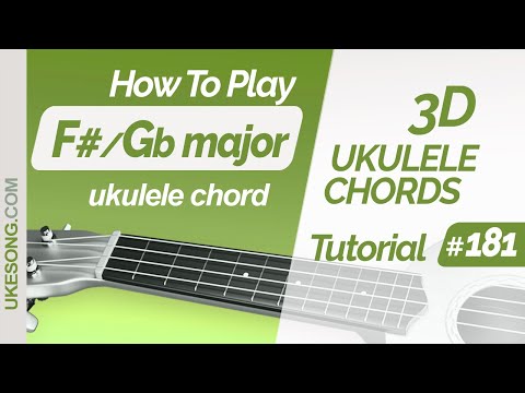 Ukulele chords - F# ( Gb ) | 3D ukulele chords tutorial # 181