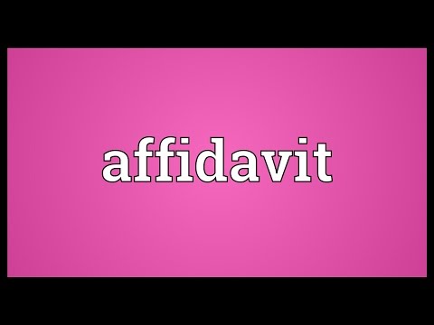 Affidavit Meaning