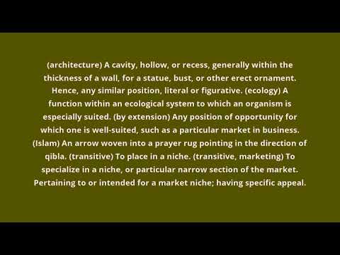 what is the meaning of niche.