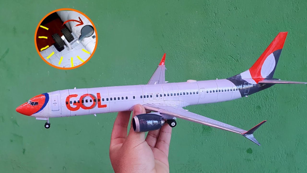 Boeing 737 Max 9 Gol linhas aéreas papercraft