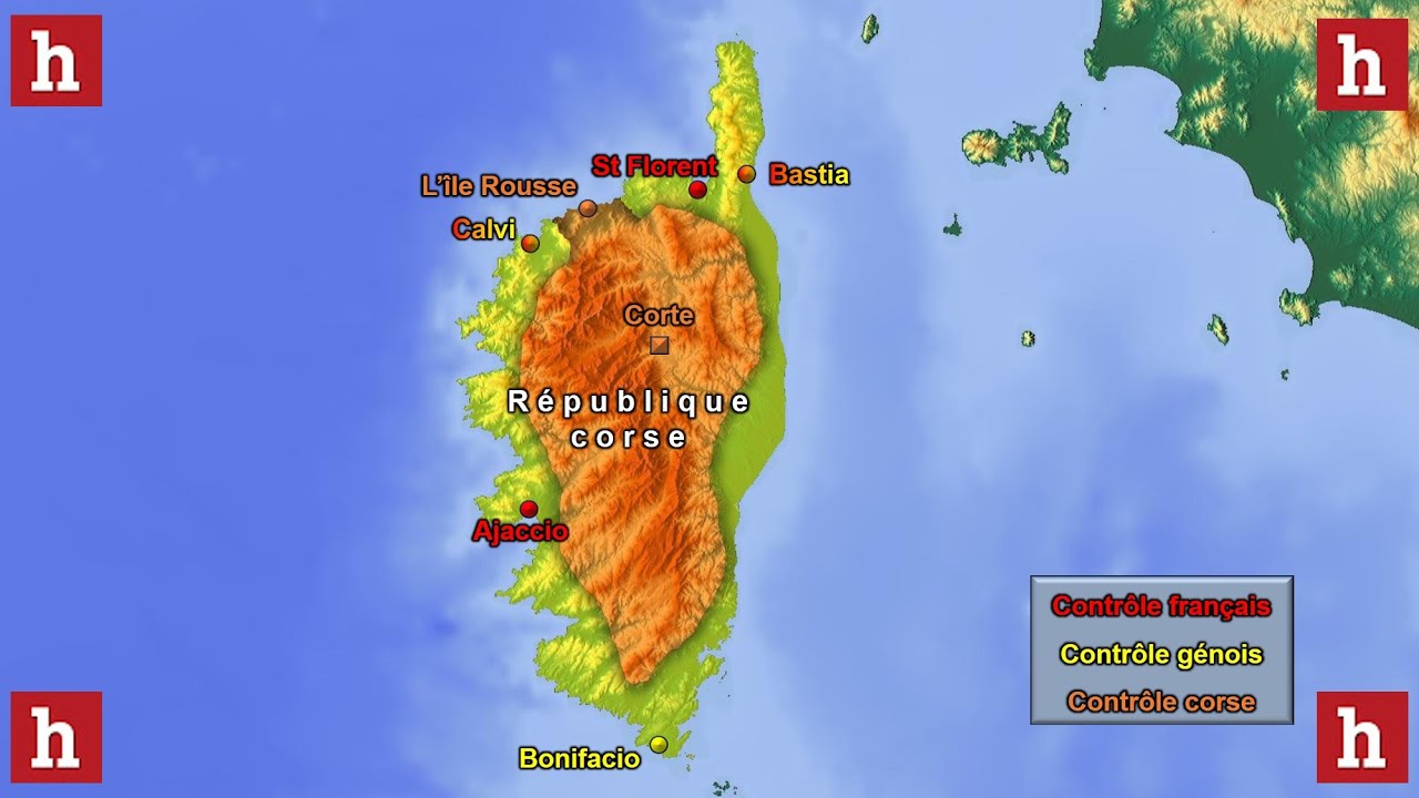 L'Histoire de la Corse en cartes animées (de 2000 av JC jusqu'à nos jours)