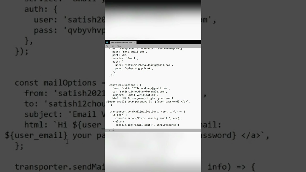 Email verification  with node.js