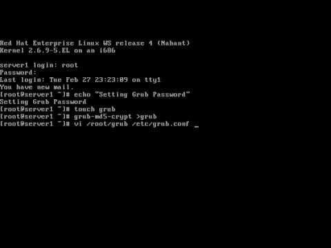 How to set grub password in linux.