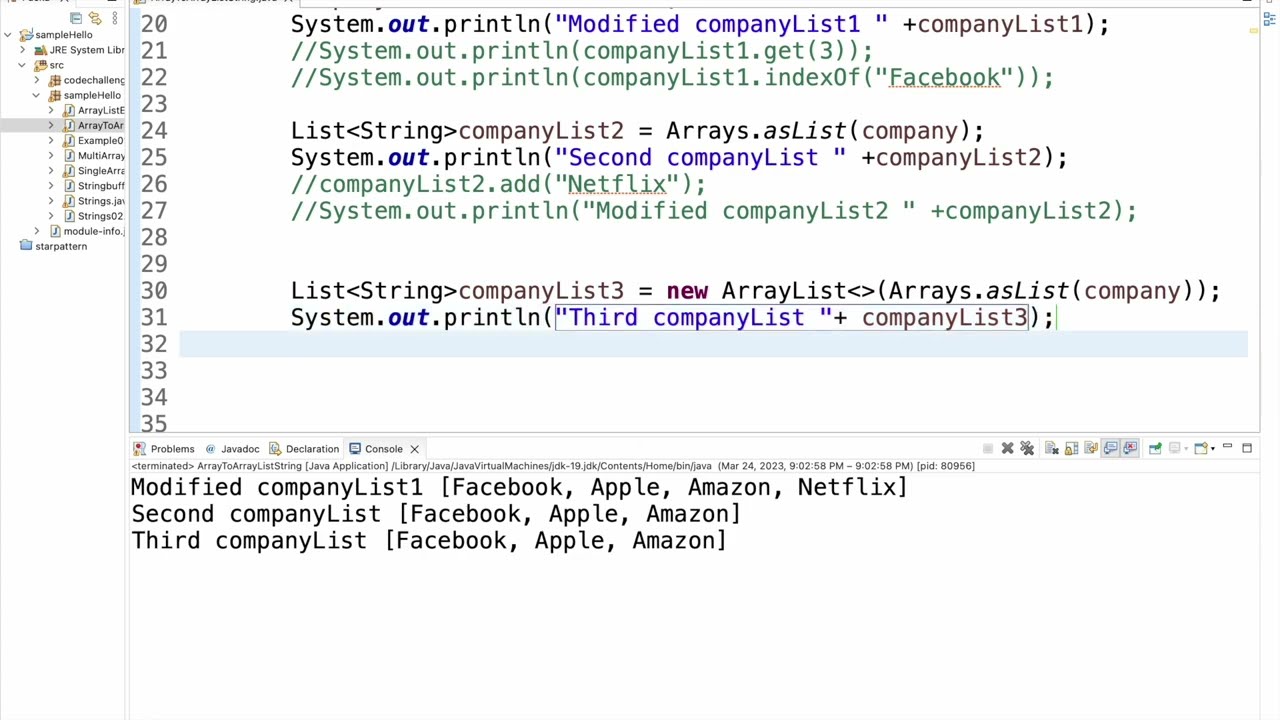 #shorts Convert string array into arraylist in Java - 3