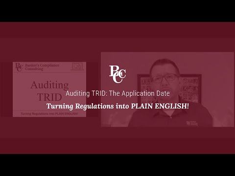 Auditing TRID: The Application Date
