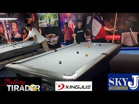 aj manas vs. jerson cumayas at SKY J billiards in padre campa espana using 28 XINGJUE tables.