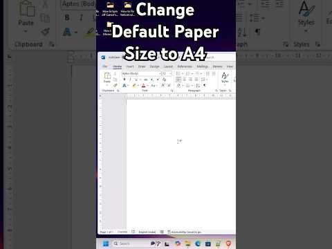 How to Change Default Paper Size to A4 in Microsoft Word Quick & Easy!