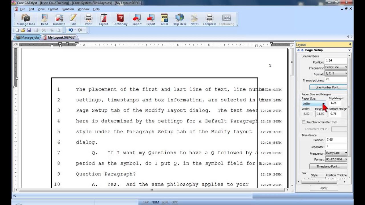 CATalyst Training: Page Setup