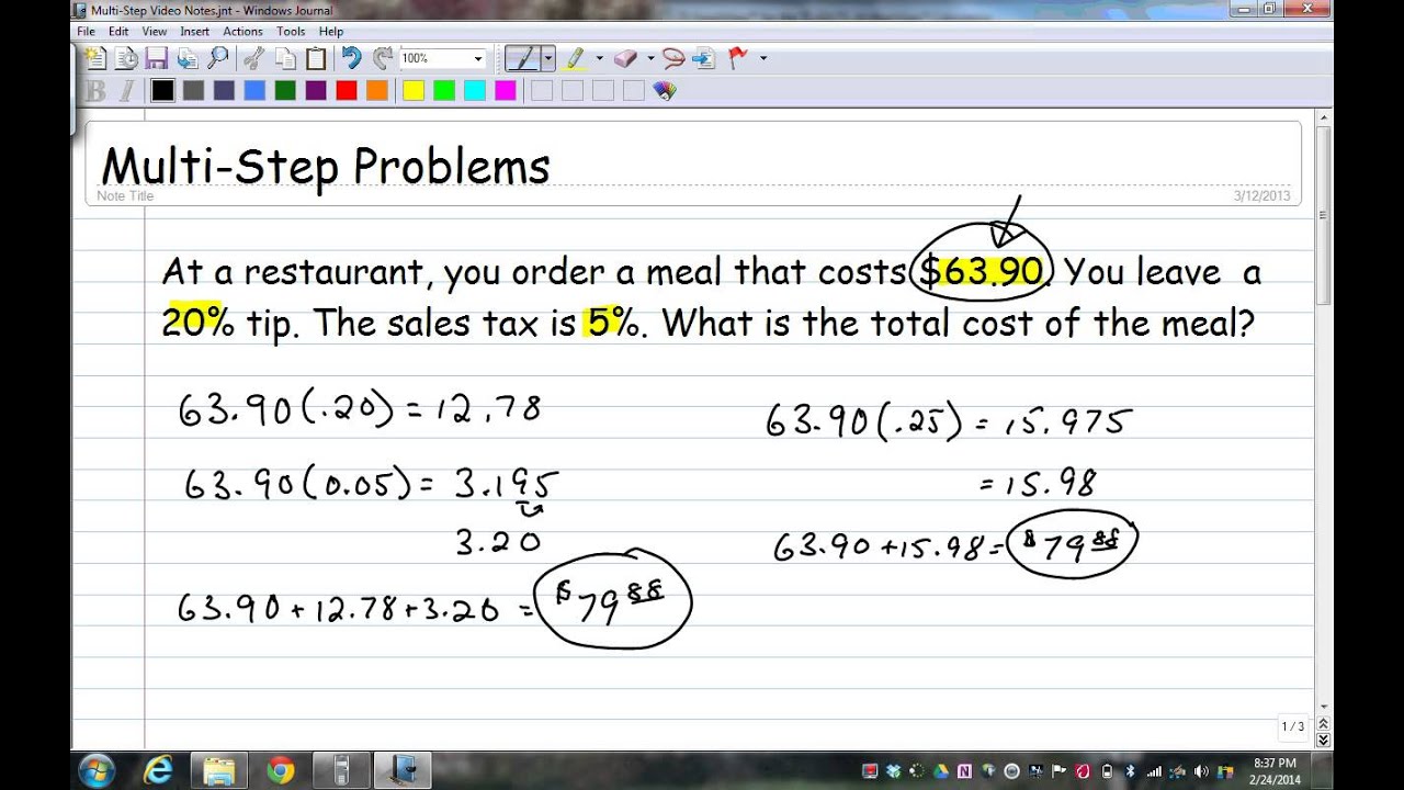 Multi Step Percent Problems