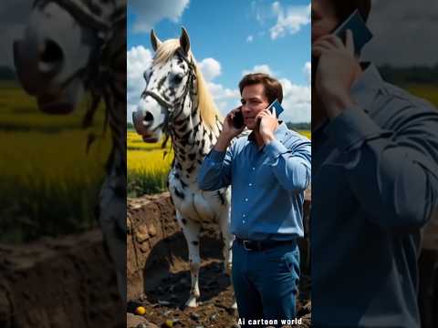 horse covered with thousands of black beetles, saved a gentleman #horse #animals #cartoon #aivideo