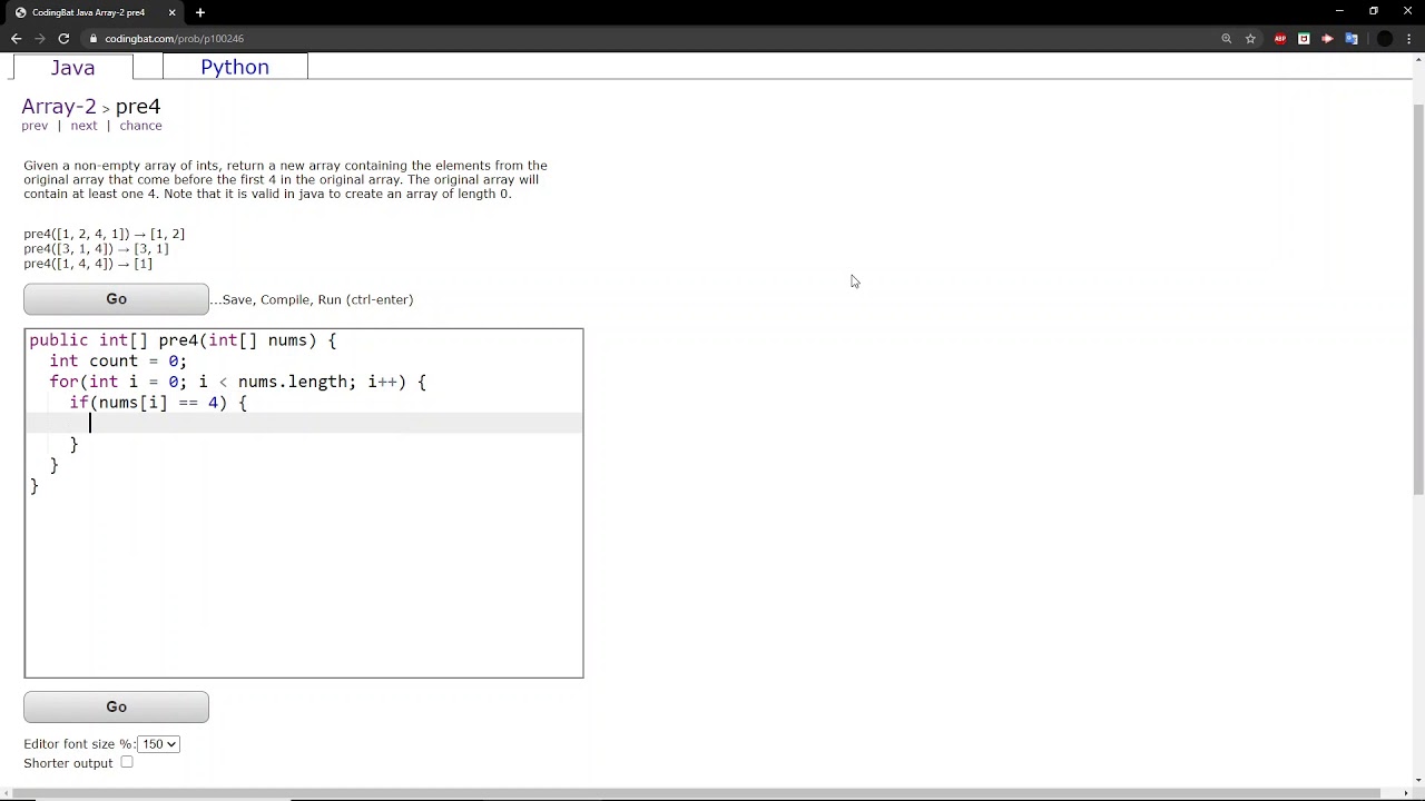 Array-2 (pre4) Java Tutorial || codingbat.com