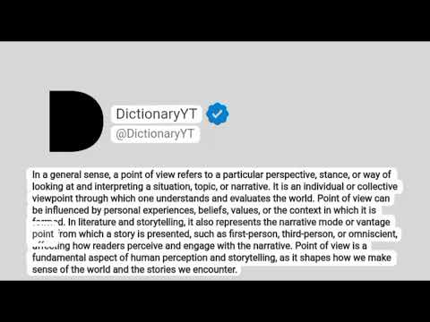 Point of view Meaning in English