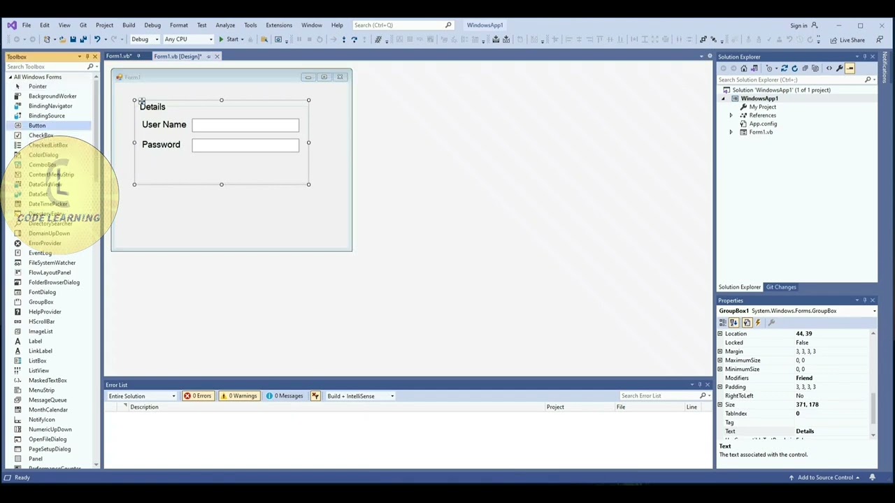 VB.NET | GroupBox | CodeLearning