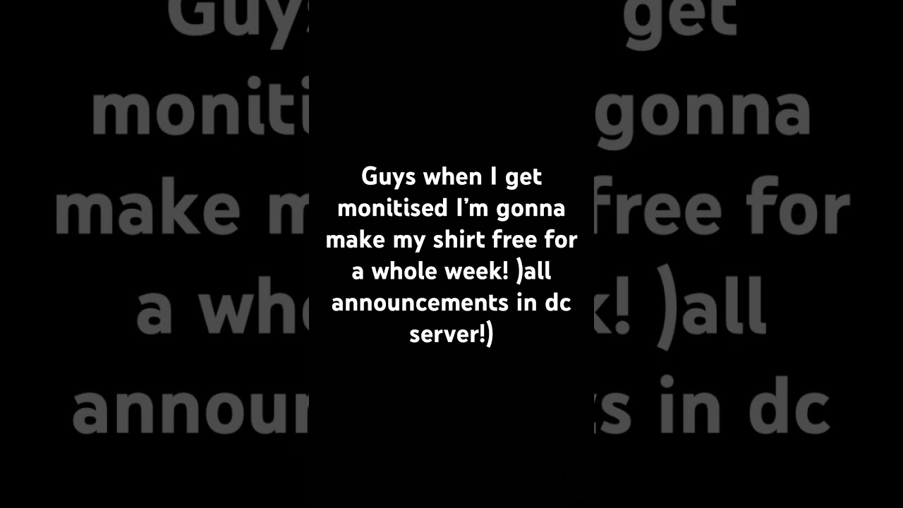 My shirt will be free for a week!