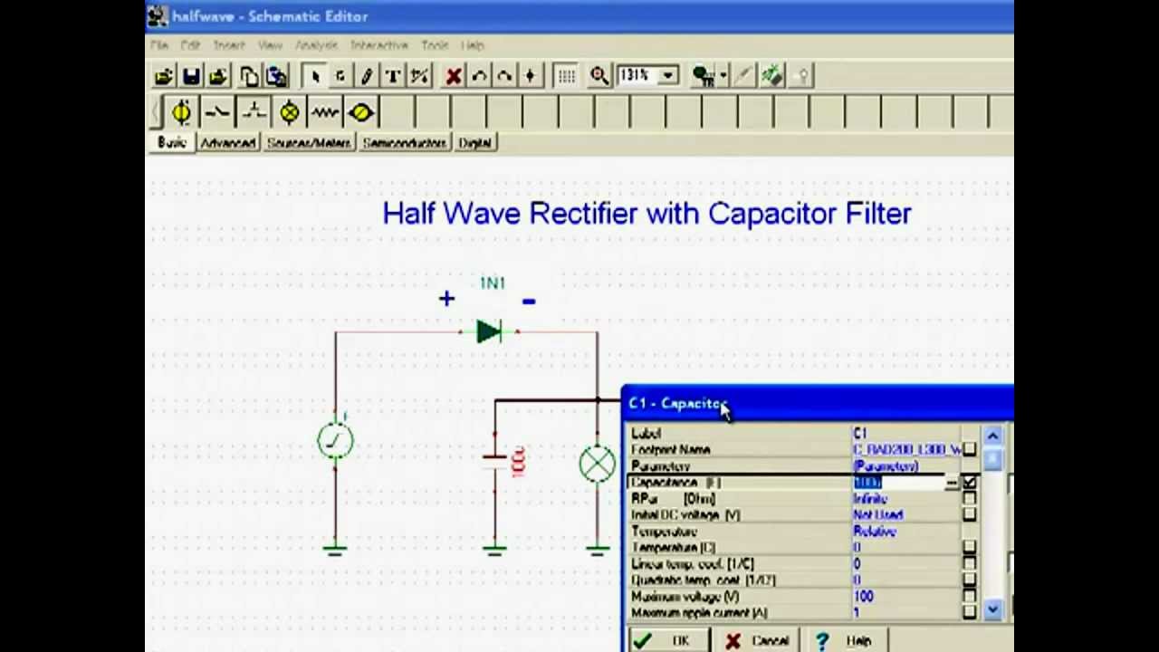 EDISON Electronics Lab   Power Suypply 2 One way rectifier, with capacitor filter   1080p