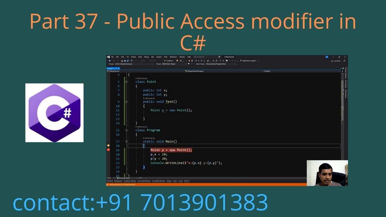 Public Access modifier in C# - Part 37
