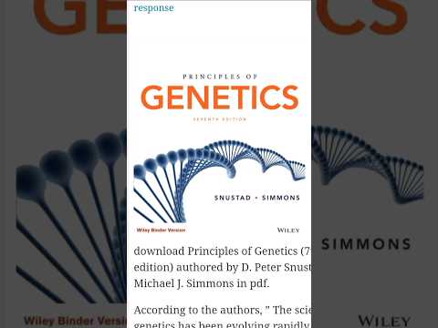 PRINCIPLES OF GENETICS (7TH EDITION BY D. PETER SNUSTAD AND MICHAEL J. SIMMONS free PDF download