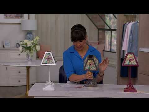 Garden Reflections Solar Faux Stained Glass Table Lamp on QVC