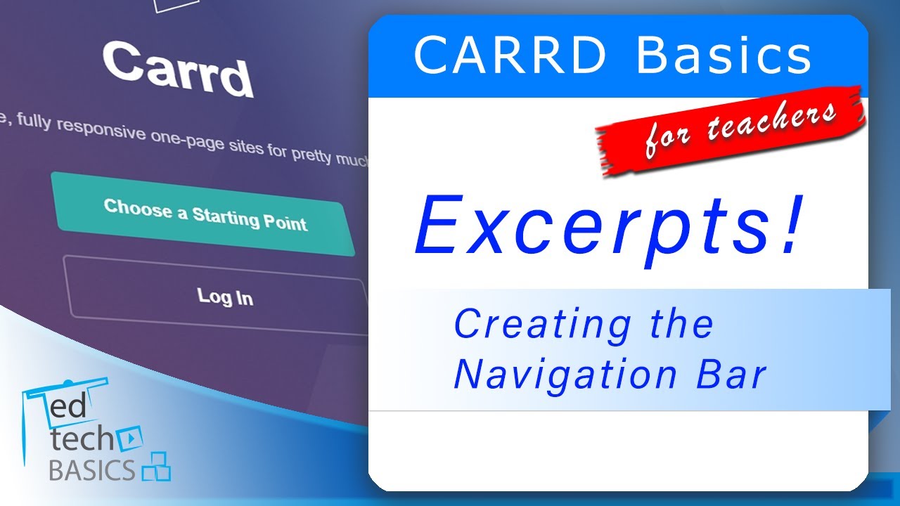Lesson 13   Creating the Navigation Bar in CARRD