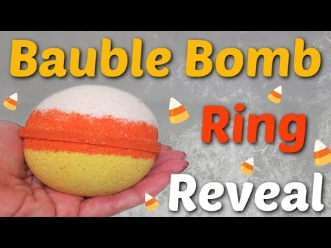 Bauble Bomb Ring Reveal - Candy Corn Bath Bomb Demo!