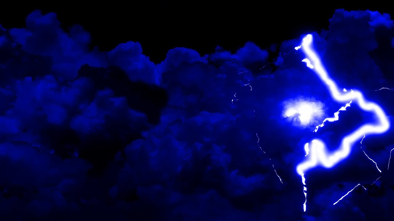 Blue Thunderstorm Flashing Lightning 10+ Hours Wallpaper Screensaver Background Video 4K UHD