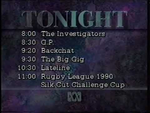 ABC TV - Evening Programme Schedule (1990)
