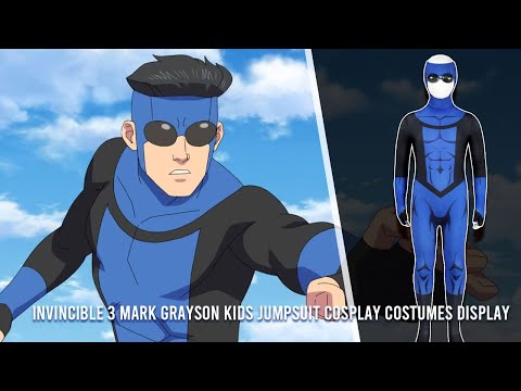 Invincible 3 Mark Grayson Kids Jumpsuit Cosplay Costumes Display